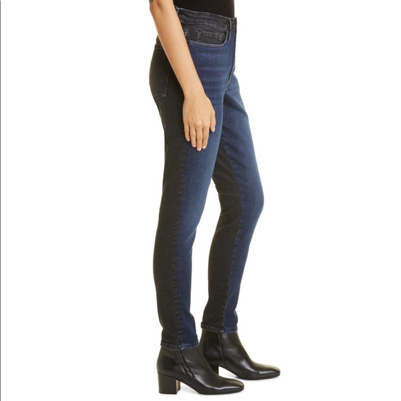 Frame Denim | Jeans | Nwt Frame Twotoned Split Colorblock Le One Skinny ...